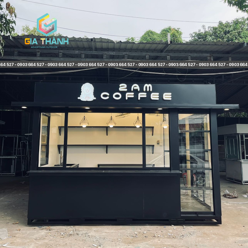 Kiot Bán Cafe Di Động Màu Đen Sang Trọng Mẫu 03